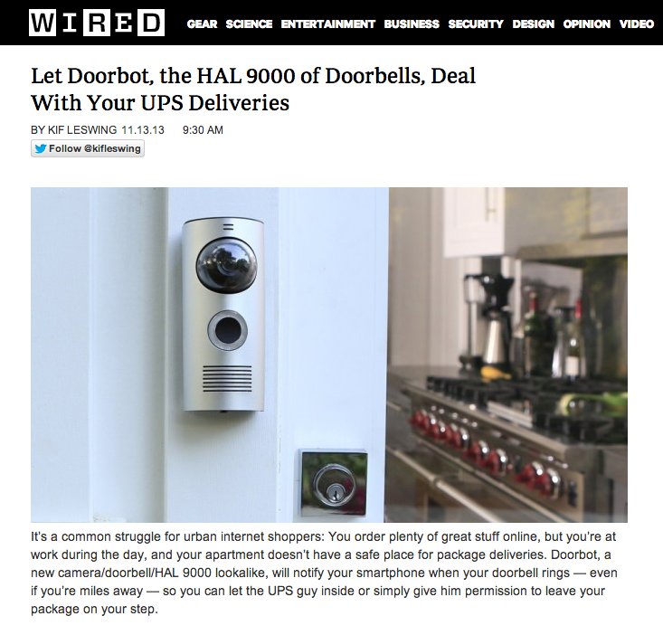WIRED-DoorBot | BIG FISH PR | Public Relations Agency